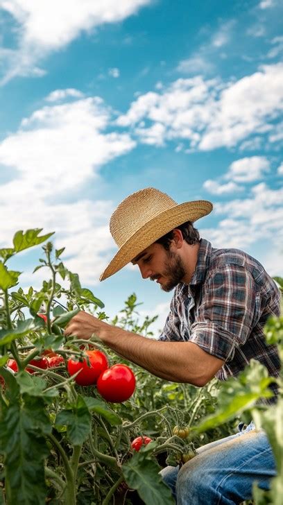 Free Farmer Harvesting Tomatoes Image Download At Stockcake