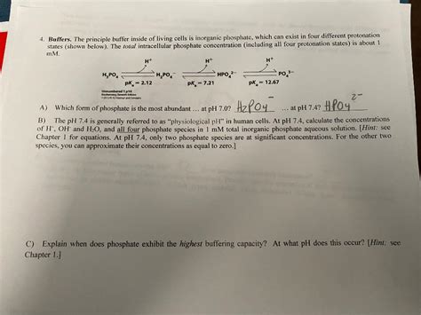 Solved 4 Buffers The Principle Buffer Inside Of Living