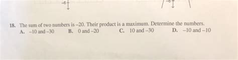 Solved The Sum Of Two Numbers Is Their Chegg Com