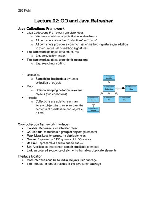 Lecture 02 OO And Java Recap Lecture 02 OO And Java Refresher Java Collections Framework