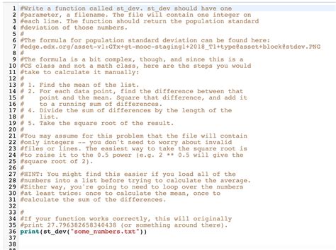 Solved 1 Write A Function Called Stdev Stdev Should Have