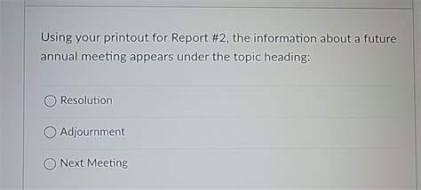 solved using your printout for report 2 ﻿the information