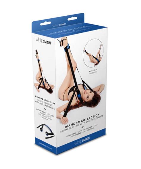 WhipSmart Diamond Deluxe Sex Sling With Ankle Restraints Blue