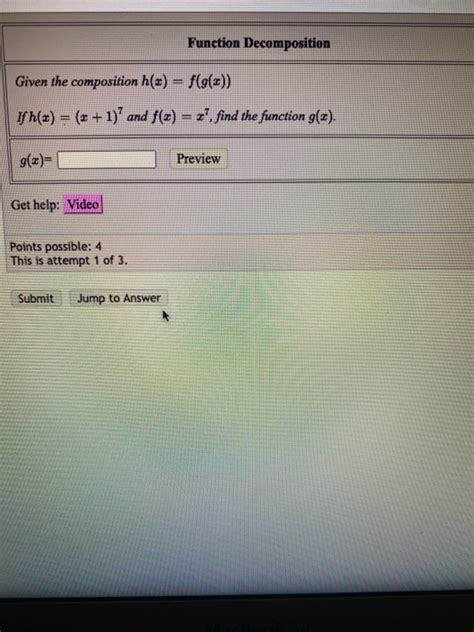 Solved Function Decomposition Given The Composition Hx