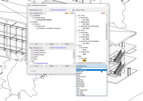Revit Add Ons ListHideElementsUnhide
