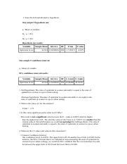 One Sample T Hypothesis Test Docx 1 State The Null And Alternative Hypothesis One Sample T