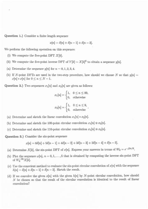 Solved Question 1 Consider A Finite Length Sequence N Chegg