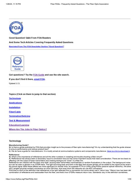 fiber faqs frequently asked questions the fiber optic association