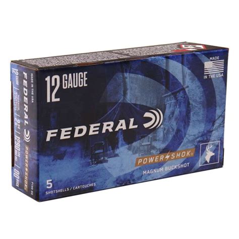 Federal Power Shok 12 Gauge Ammo 2 34 00 Buckshot 12 Pellets F13000