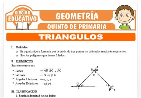 Ejercicios de Triángulos para Quinto de Primaria Fichas GRATIS