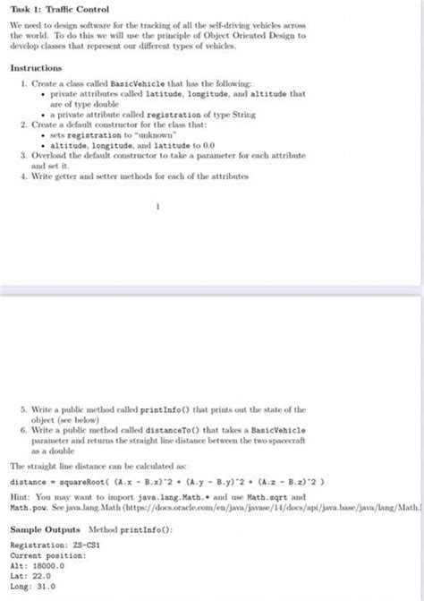 Solved Task Traffic Control We Need To Design Software Chegg
