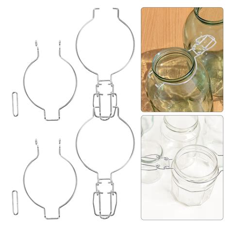 Cabilock 10pcs Glass Canning Jar Wire Clamp Wide Mouth Glass Jars
