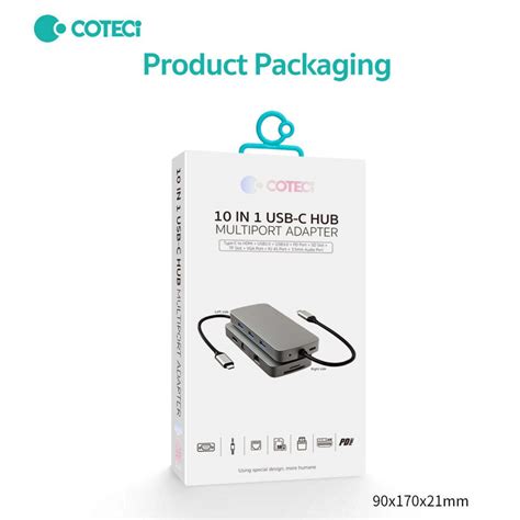 COTECi 10 In 1 USB C HUB Multiport Adapter