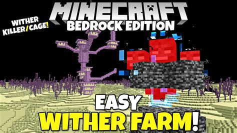 Minecraft Bedrock New Wither Farm Tutorial Wither Killer Cage Mcpe
