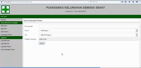 sistem informasi puskesmas berbasis web dengan php dan mysql cara kenda
