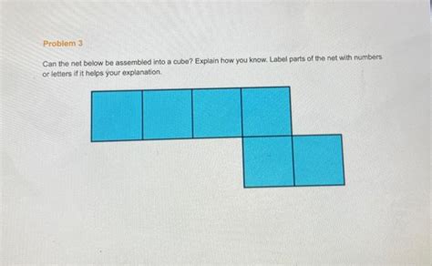 solved can the net below be assembled into a cube explain