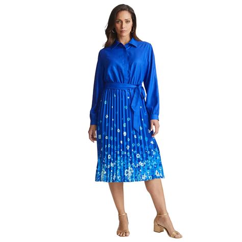 Jessica London Womens Plus Size Pleated Midi Dress
