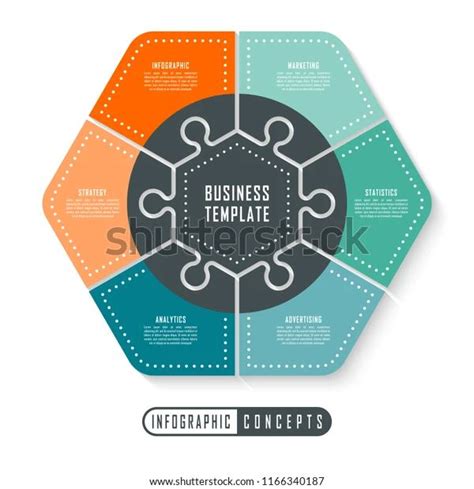 Vector Infographics Puzzle Template Chart Diagram Stock Vector Royalty Free 1166340187