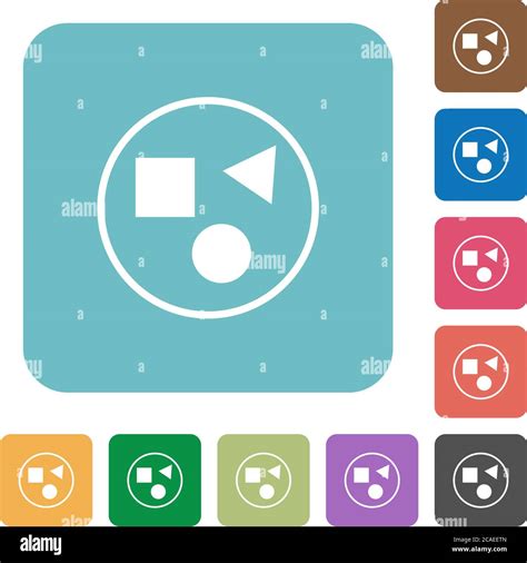 Grouping Elements White Flat Icons On Color Rounded Square Backgrounds