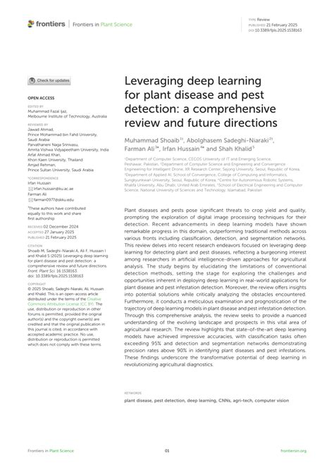 Pdf Leveraging Deep Learning For Plant Disease And Pest Detection A