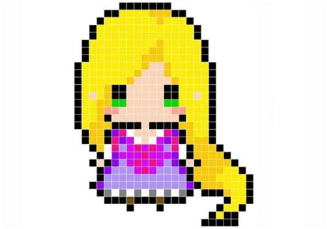 Dibujo Pixel Art Rapunzel Descargar Plantilla Gratis En Pdf