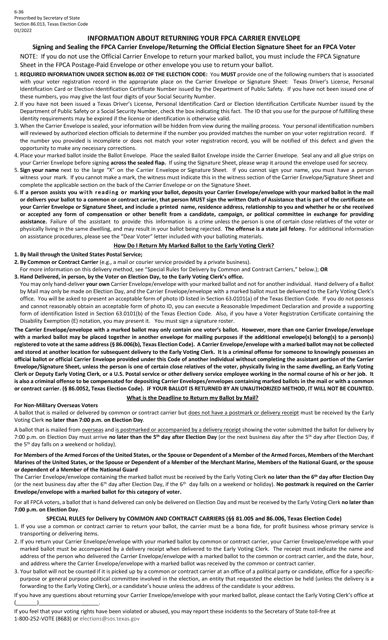 Download Instructions For Form 6 35 Carrier Envelope For Early Voting Ballot Fpca Pdf