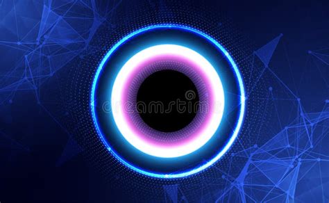 Digital Technology Banner Blue Background Cyber Technology Circuit