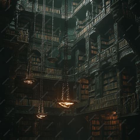 Quotsuspended Library An Ancient Massive Library Floating Above The