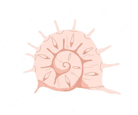 Premium Vector Sea Shell With Spikes Spiral Twirled Seashell Marine