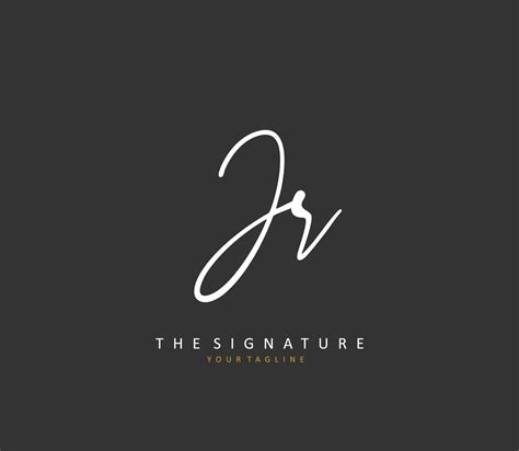 Jr Initial Letter Handwriting And Signature Logo A Concept Handwriting