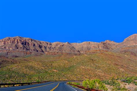Highway Winding Along The Majestic Grand Canyon Stock Photo Image Of