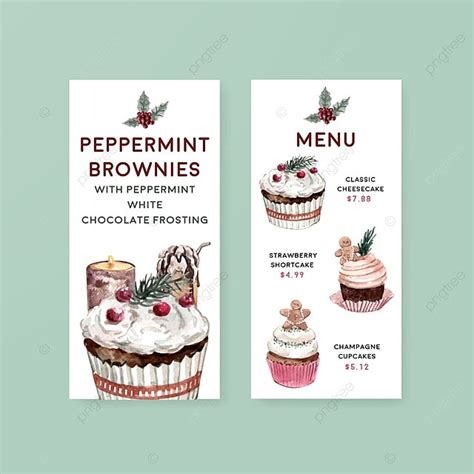 Small Menu Template With Winter Sweets Concept Design For Restaurant