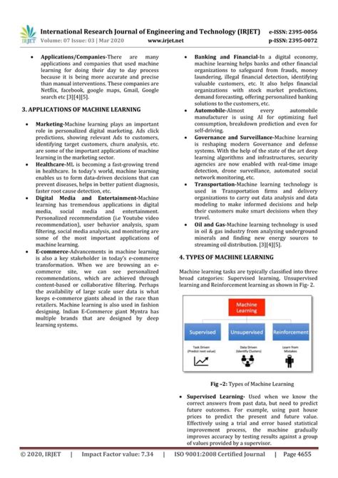irjet a review on machine learning algorithms and their applications
