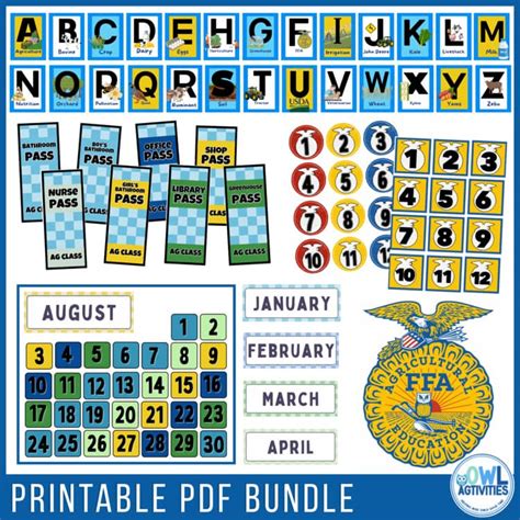 Ag Teacher And Ffa Classroom Decor And Binder Bundle 200 Pages By Owl