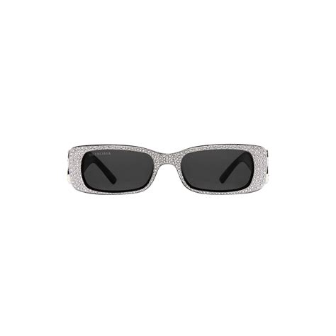 Womens Dynasty Rectangle Sunglasses In Black Balenciaga Us