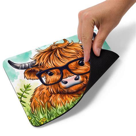 Mouse Pad Cute Yak Wearing Glasses Mouse Pad Etsy