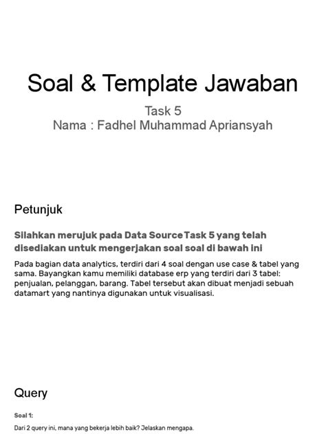 Soal And Template Jawaban Task 5 Pdf