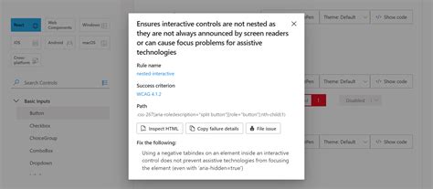 Bug Split Button Fails Accessibility Test · Issue 23840 · Microsoft