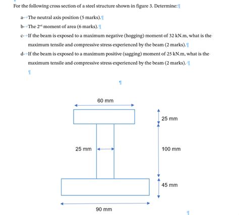Solved For The Following Cross Section Of A Steel Structure