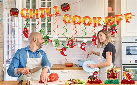 Lovarywow Chili Cook Off Decorations 15pcs Chili Cookoff