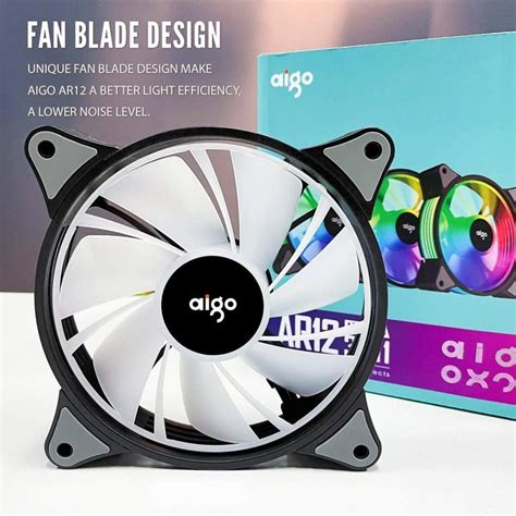 Buy Aigo AR12 Pack Of 5 120mm RGB PC Cooling Fans With Controller And