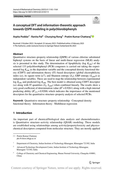 A Conceptual Dft And Information Theoretic Approach Towards Qspr Modeling In Polychlorobiphenyls