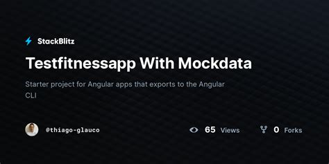 Testfitnessapp With Mockdata StackBlitz
