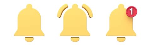 Premium Photo | 3d rendering of notification bell icons suitable for vlog asset 3d icons set