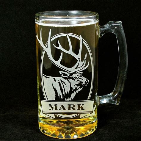 Personalized Grizzly Bear Beer Mug Engraved Glass Present For