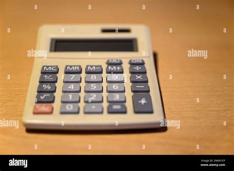 Electronic Calculator On A Desk Basic Solar Desk Calculator