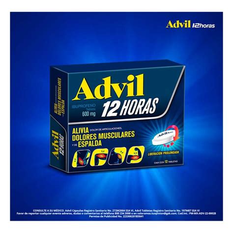 Advil 12 Horas 600 Mg Analgésico 12 Tabletas Chedraui