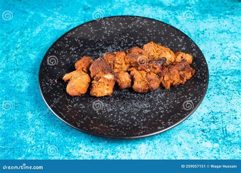 Spicy Bbq Chicken Tikka Boti Kabab Served In A Dish Isolated On