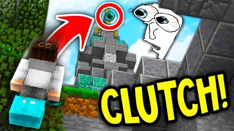 Luckiest Ender Pearl Clutch Minecraft Skywars Youtube