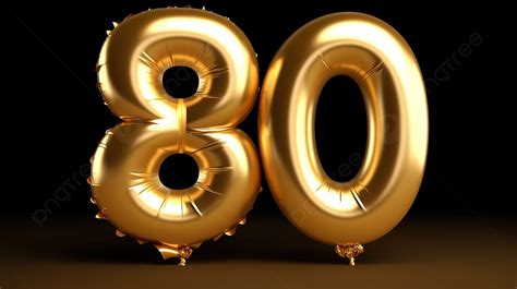 3d Rendering Of Golden Greetings For Celebrating The 80th Birthday With